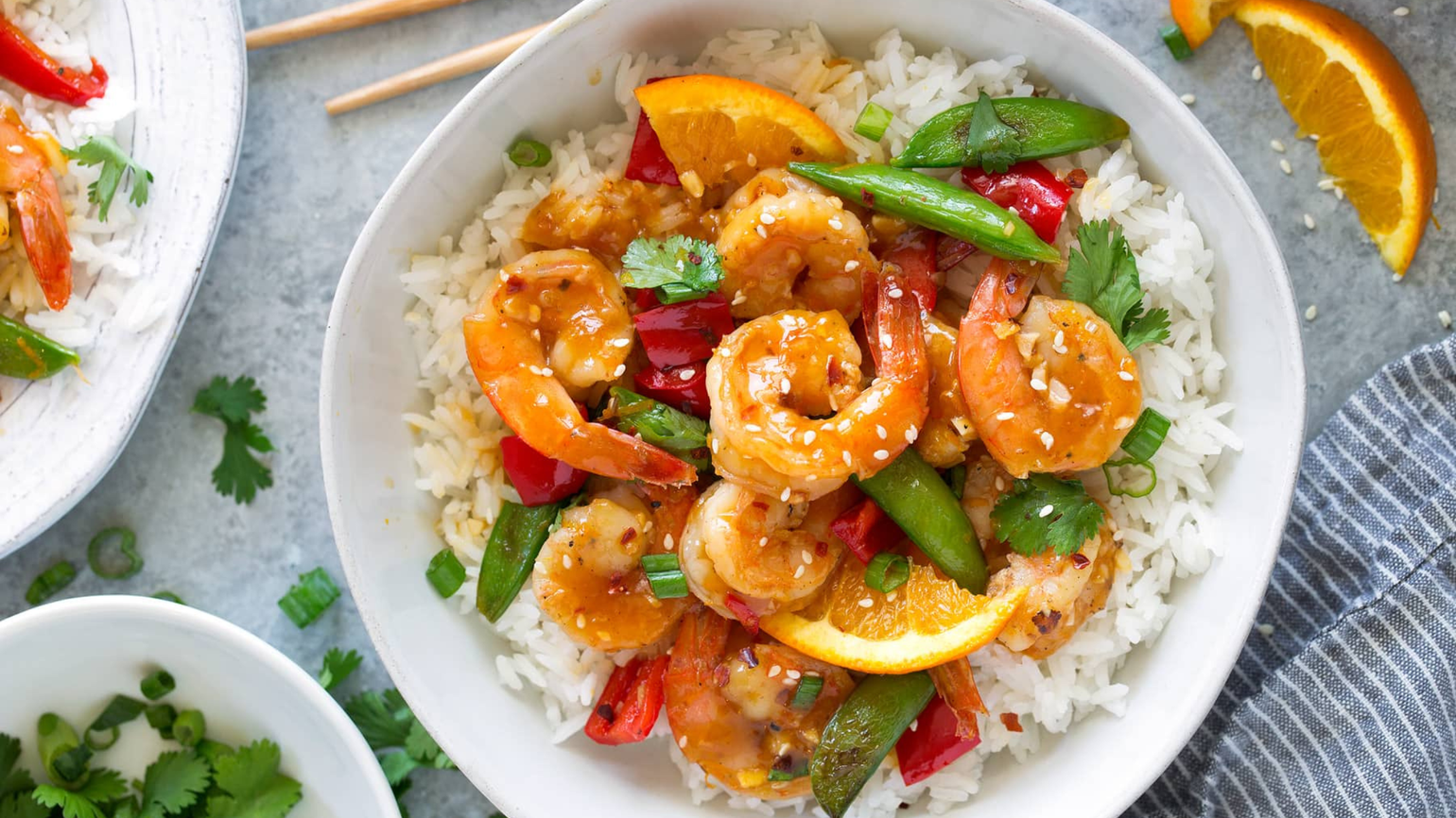 Florida-Style Sautéed Shrimp with Orange and Seasonal Vegetables ...